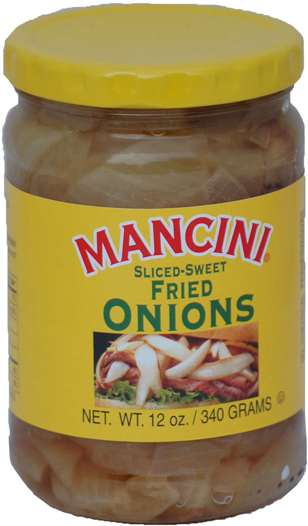 Mancini 12 oz. Sliced Sweet Fried Onions – Rosa Food Products